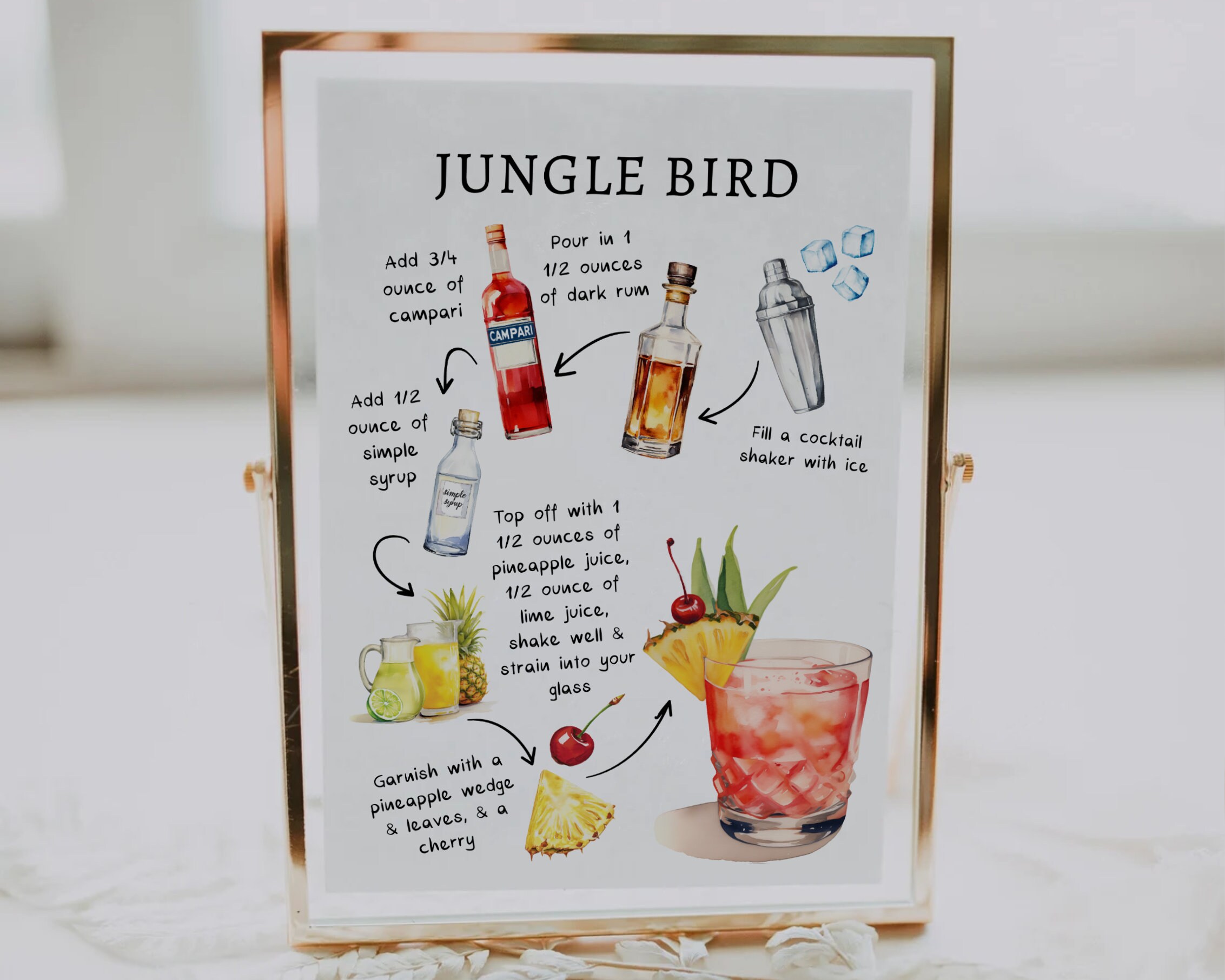 EDITABLE Jungle Bird Bar Sign Template, 0042AA - Etsy