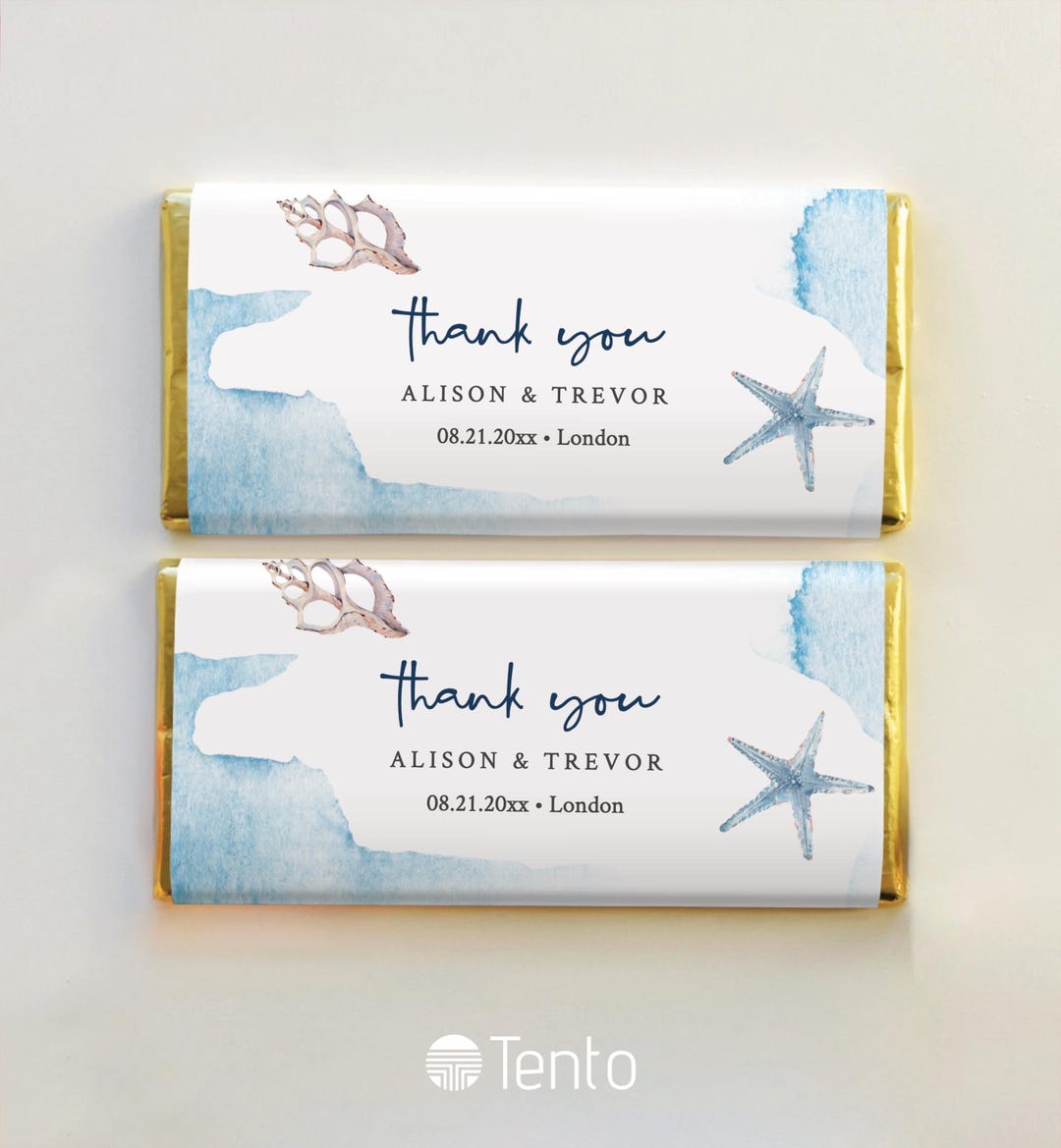 EDITABLE | Ocean Candy Bar Wrapper Template, 0012AA - Etsy