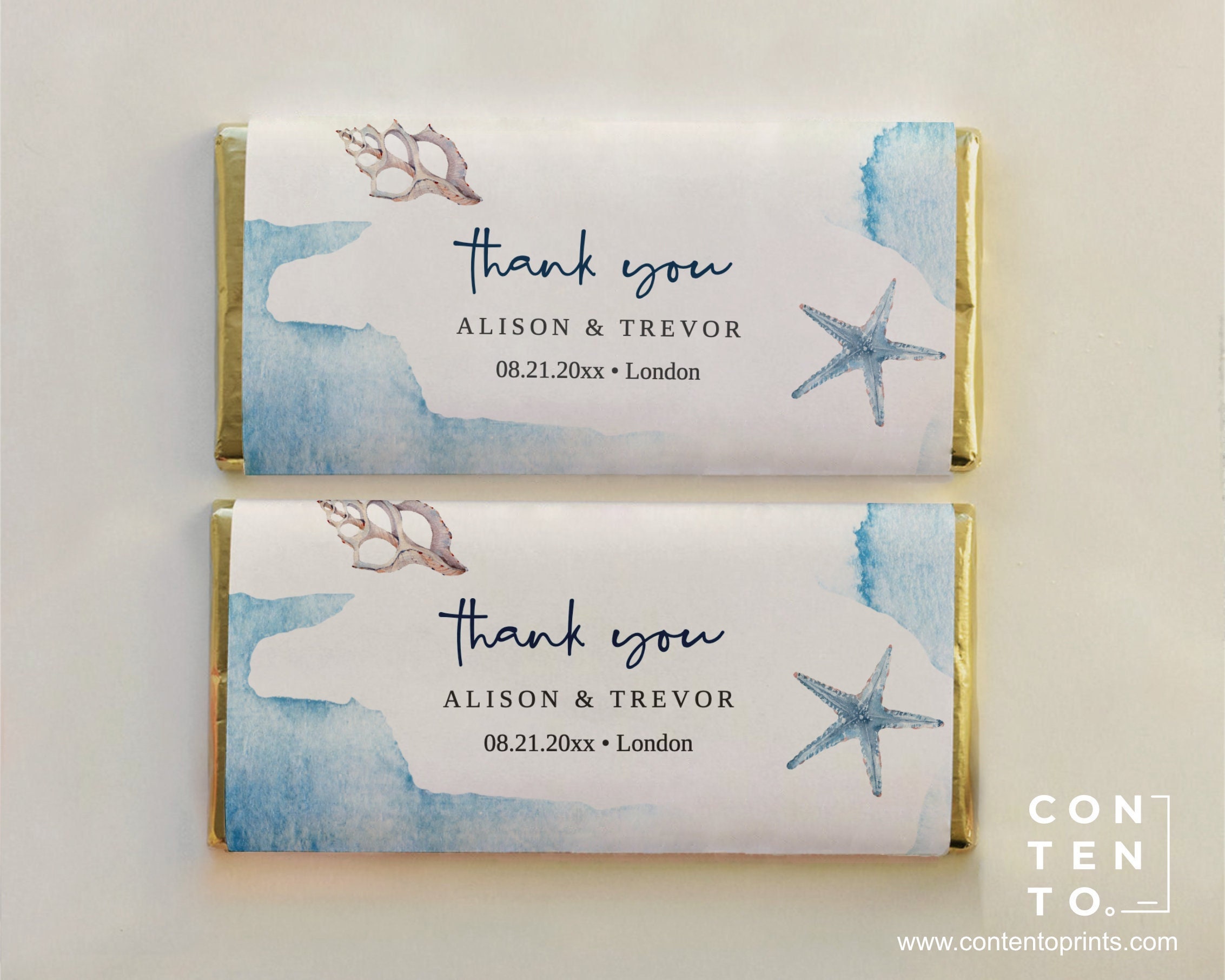 EDITABLE Ocean Candy Bar Wrapper Template 0012AA - Etsy