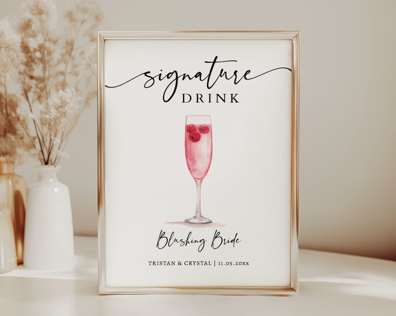 EDITABLE Blushing Bride Bar Sign Template, 0042AA - Etsy
