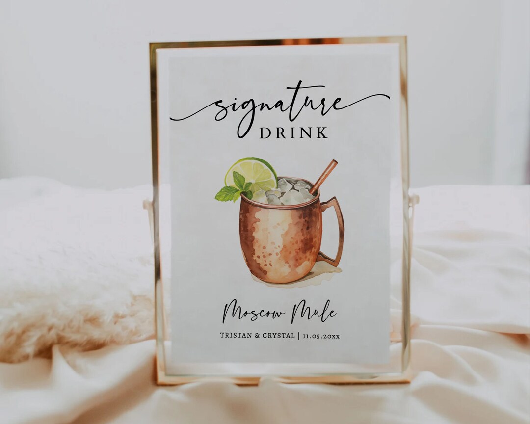 EDITABLE | Moscow Mule Bar Sign Template, 0042AA - Etsy