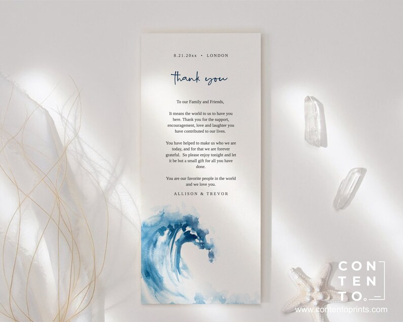 EDITABLE Ocean Thank You Card Template, 0012AA - Etsy