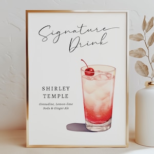 EDITABLE | Shirley Temple Bar Sign Template, 0042AA - Etsy