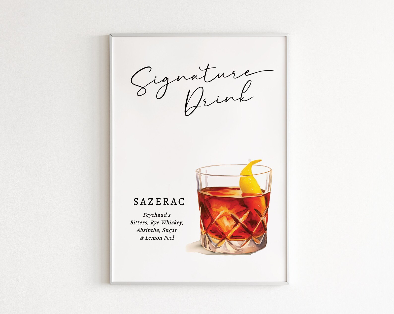 EDITABLE | Sazerac Bar Sign Template, 0042AA - Etsy