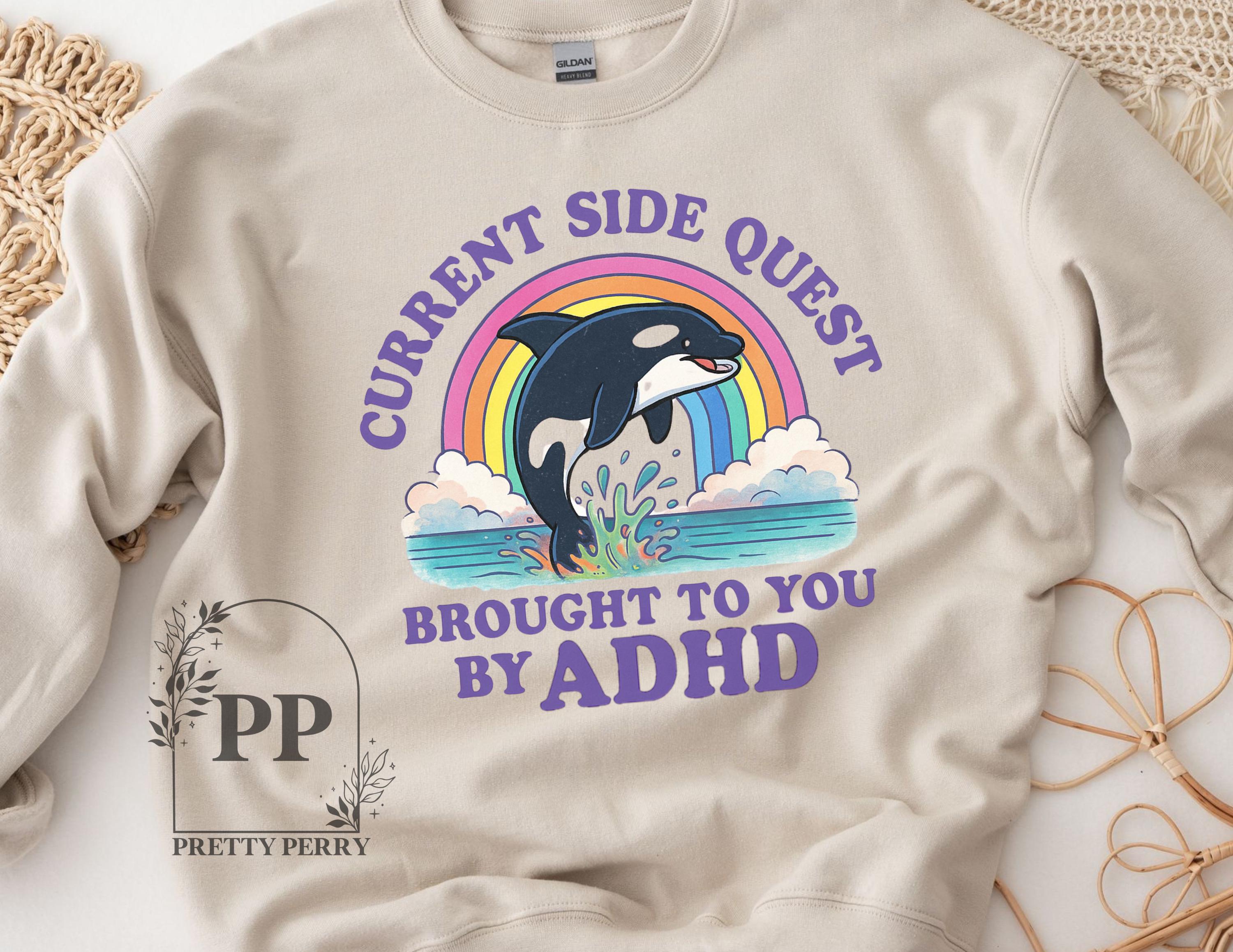 Funny ADHD Png, Side Quest PNG, Trendy Animal Sublimation Design ...