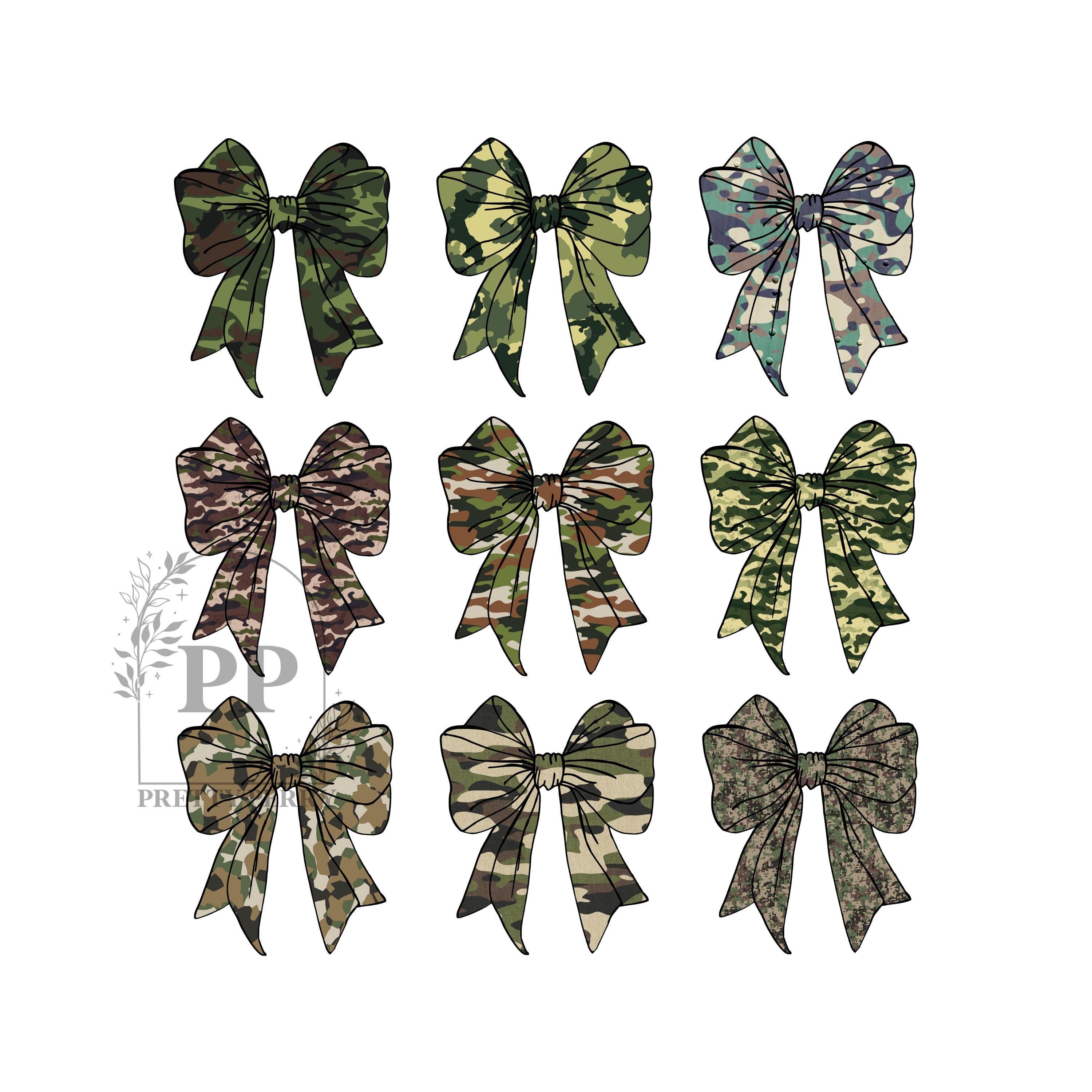 Camo Coquette PNG, Bow Png, Trendy Bow Design, Bow Design, Camo Hunting ...