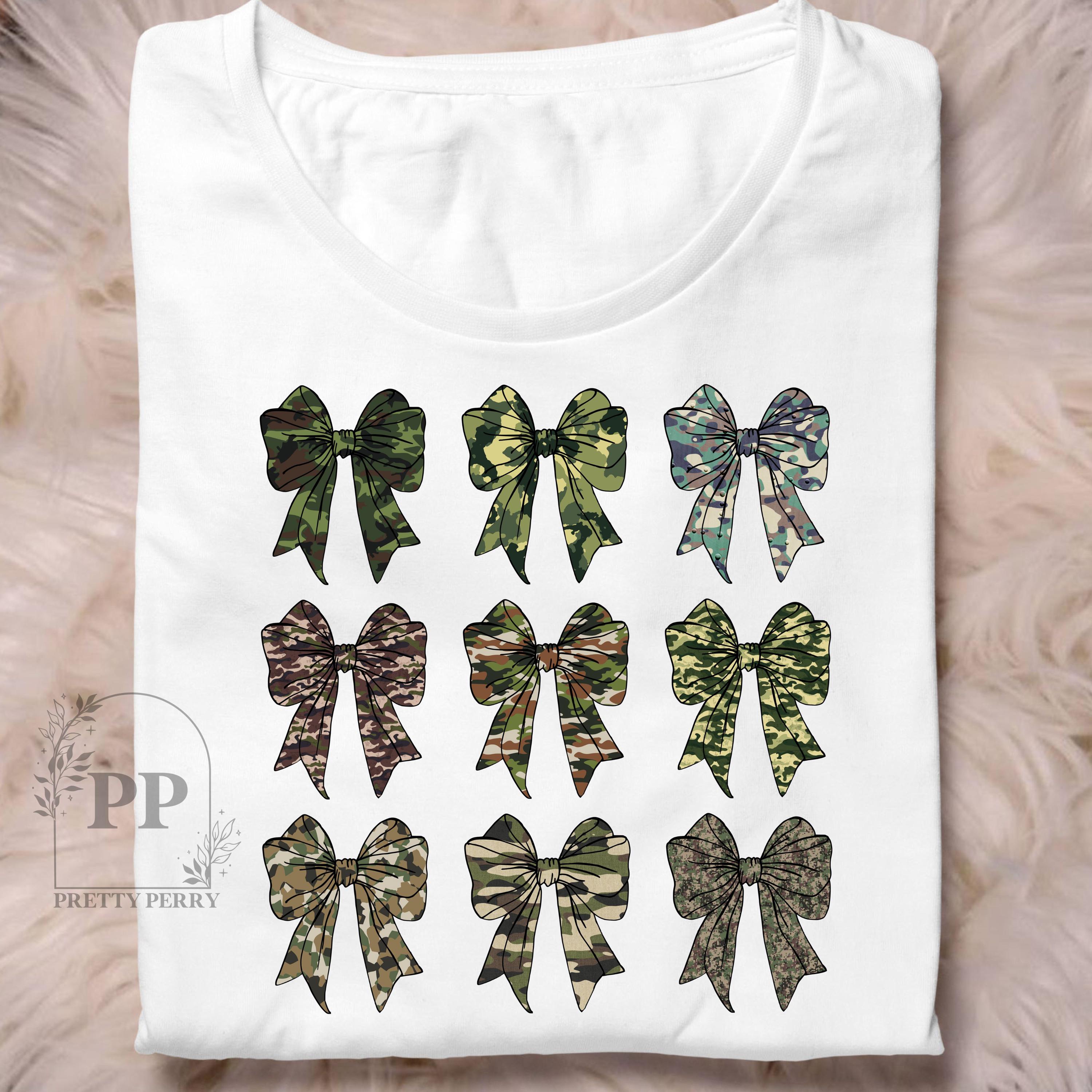 Camo Coquette PNG, Bow Png, Trendy Bow Design, Bow Design, Camo Hunting ...