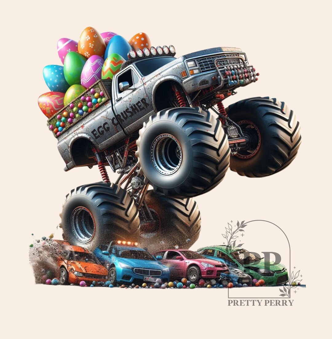 Boy Monster Truck Easter PNG, Trendy Kids Easter, Monster Truck Easter ...