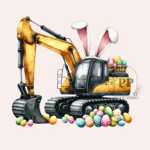 Excavator Truck Easter PNG, Trendy Kids Easter, Truck Easter PNG ...