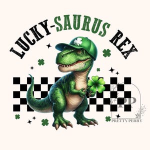 Saint Patrick T-rex Dinosaur PNG, St Patties Day Sublimation ...