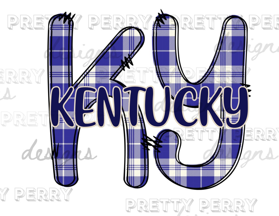 Kentucky UK KY Doodle Font Plaid Sublimation PNG Design - Etsy