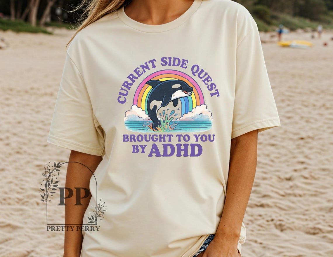 Funny ADHD Png, Side Quest PNG, Trendy Animal Sublimation Design ...