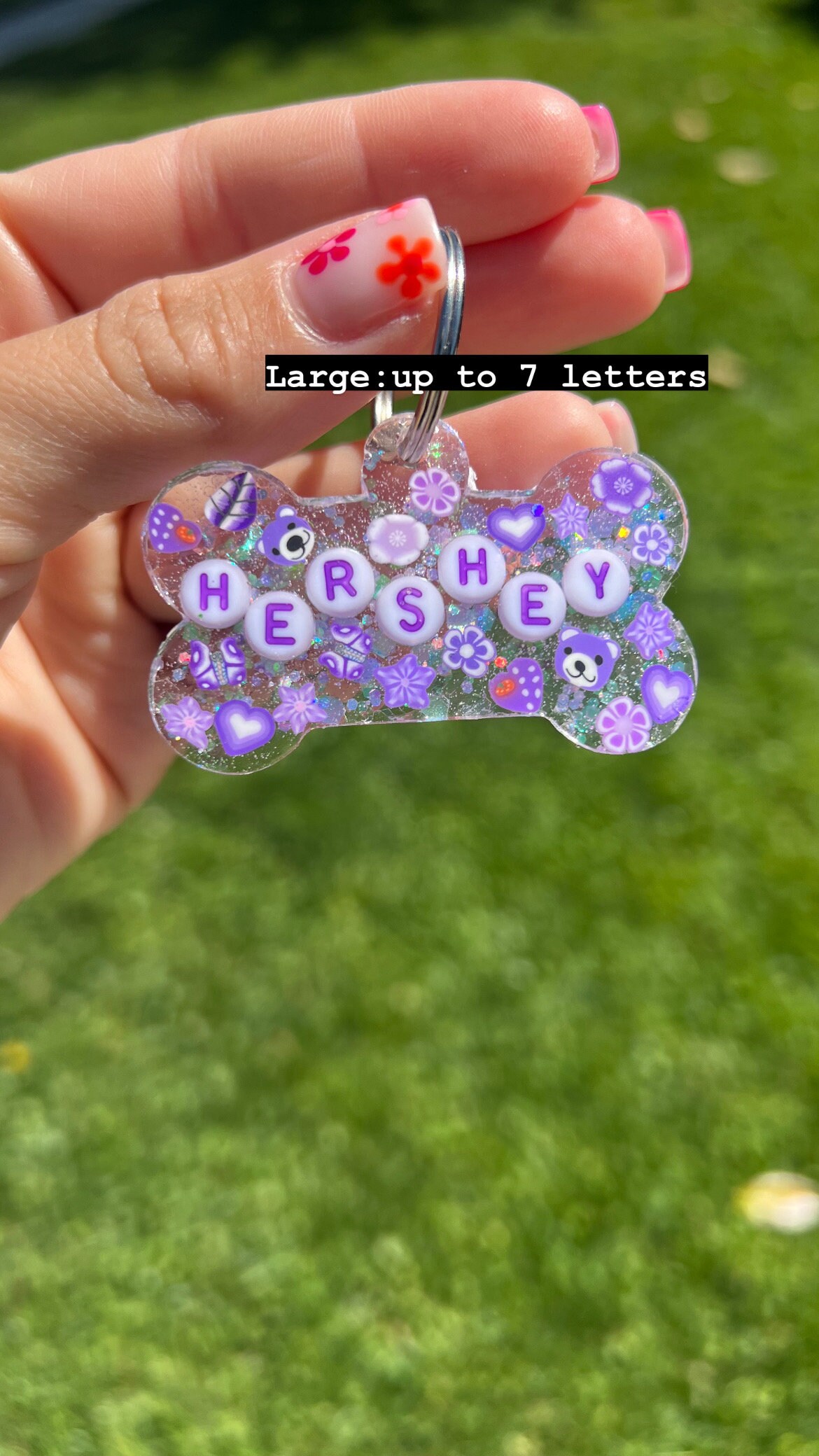 Personalized Resin Dog Name Tag/keychain With Phone Number Option ...