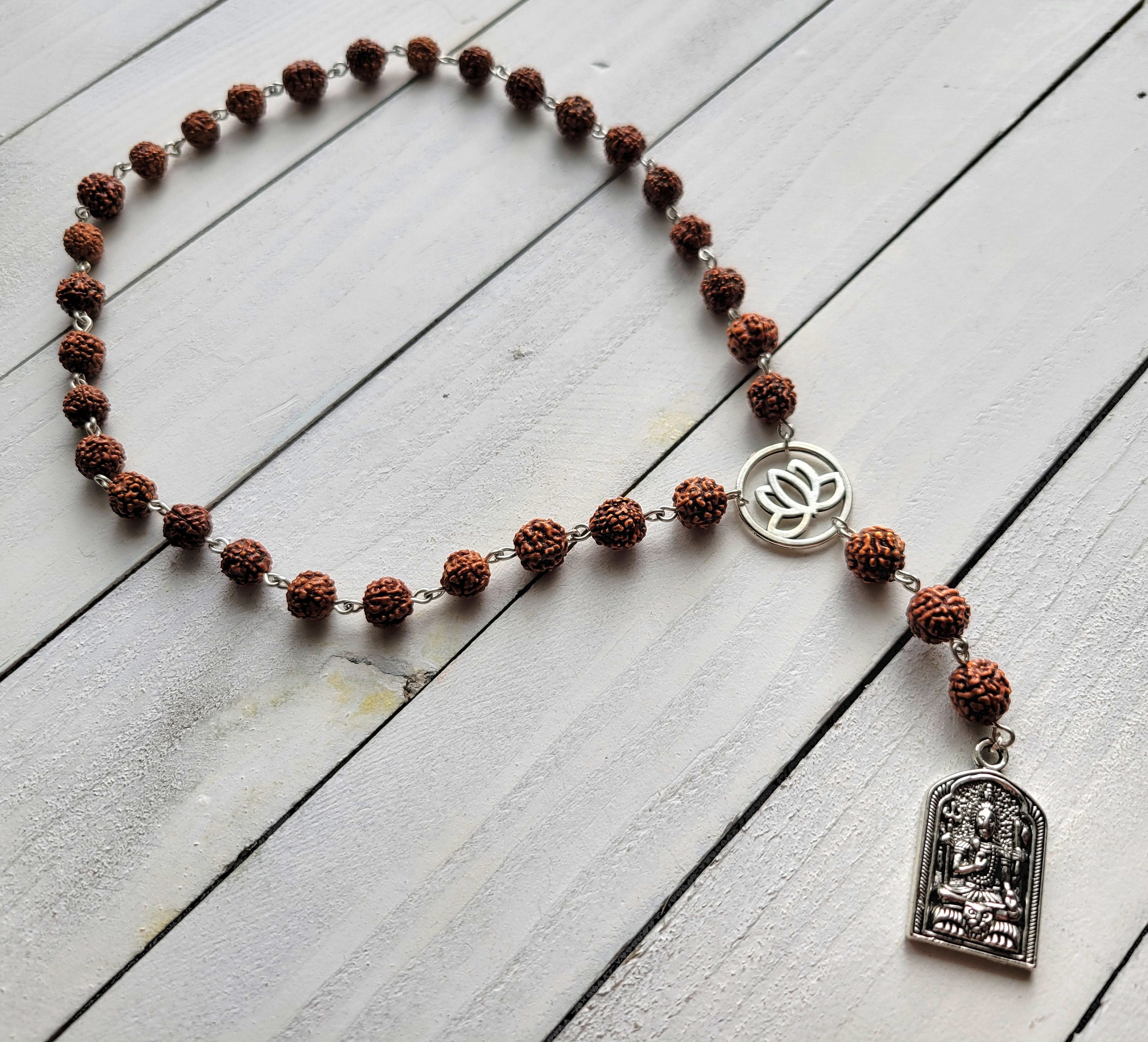 Shiva Inspired Rudraksha Seed Beaded Hindu God Mini Prayer Beads - Etsy