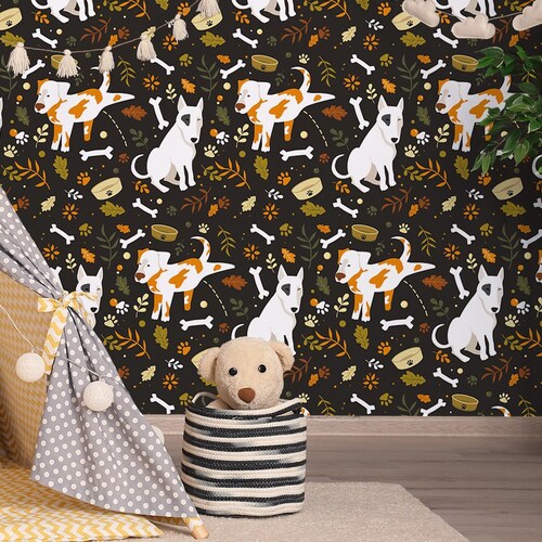 Funny Dogs Wallpaper Peel and Stick Wall Mural Removable - Etsy