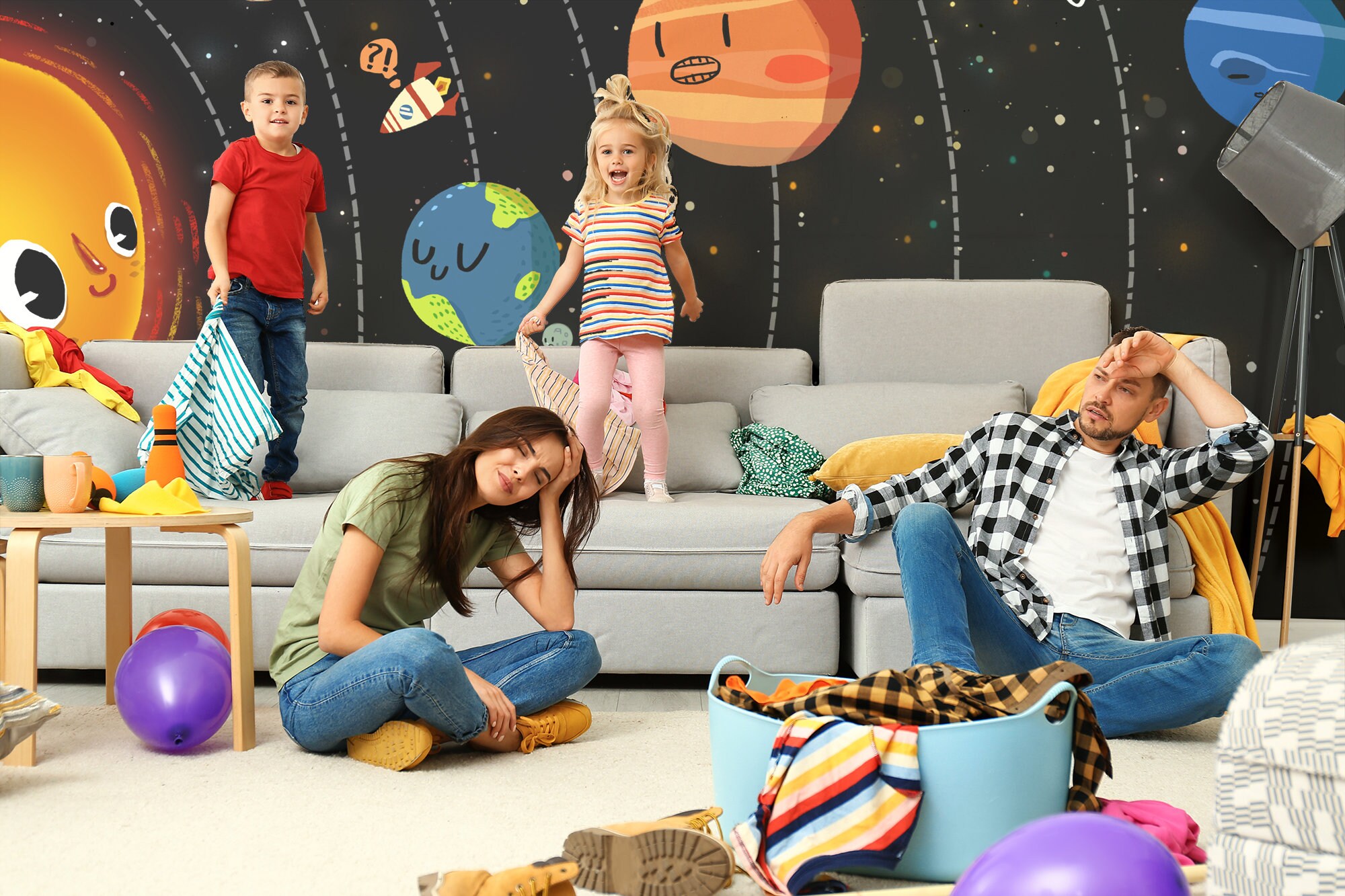 Cartoon Funny Solar System Wallpaper, Planets and Sun, Wallpaper for ...