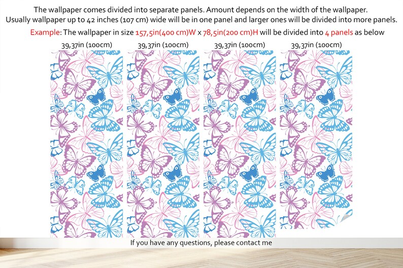 Butterfly Kids Nursery Wallpaper, Animal Wall Mural, Kids Wallpaper ...
