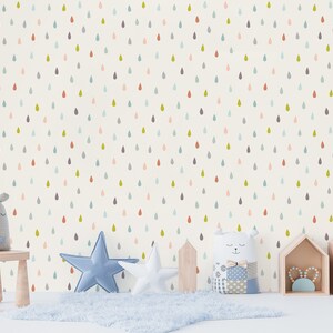 Light Beige Baby Wallpaper With Colorful Drops, Wallpaper for Kids ...