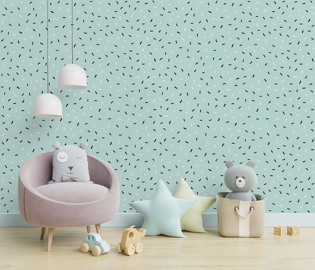 Mint Baby Wallpaper, Wallpaper for Kids, Nursery Wall Mural, Peel and ...