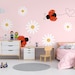 Ladybug and Daisy Flower Wallpaper, Nursery Wall Art, Self Adhesive ...