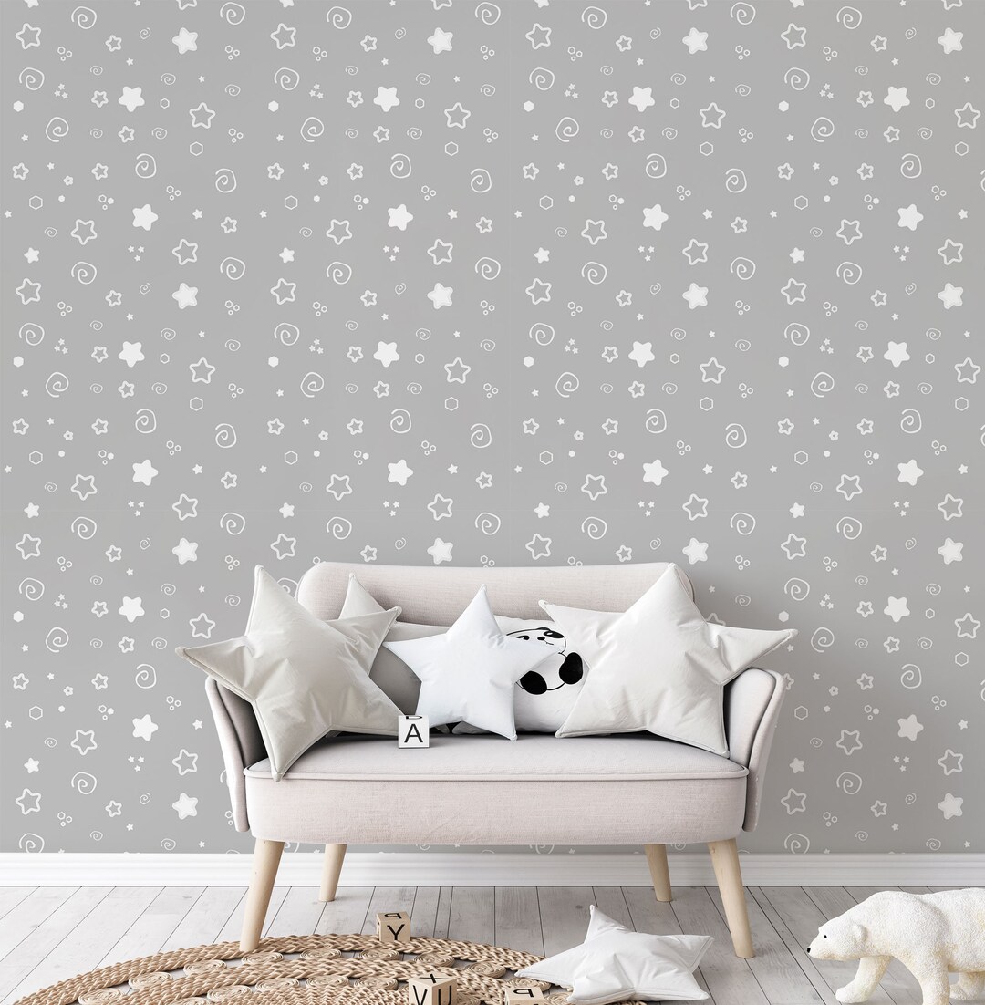 Pastel Baby Gray Wallpaper, Nursery Wallpaper, Peel & Stick, Self ...