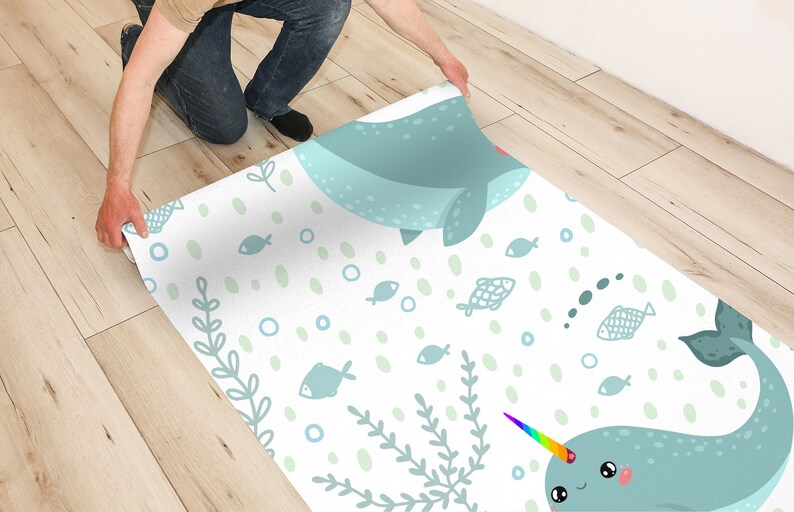 Magic Narwhals, Rainbow Pattern, Cute Unicorn of Sea Wallpaper | Peel ...