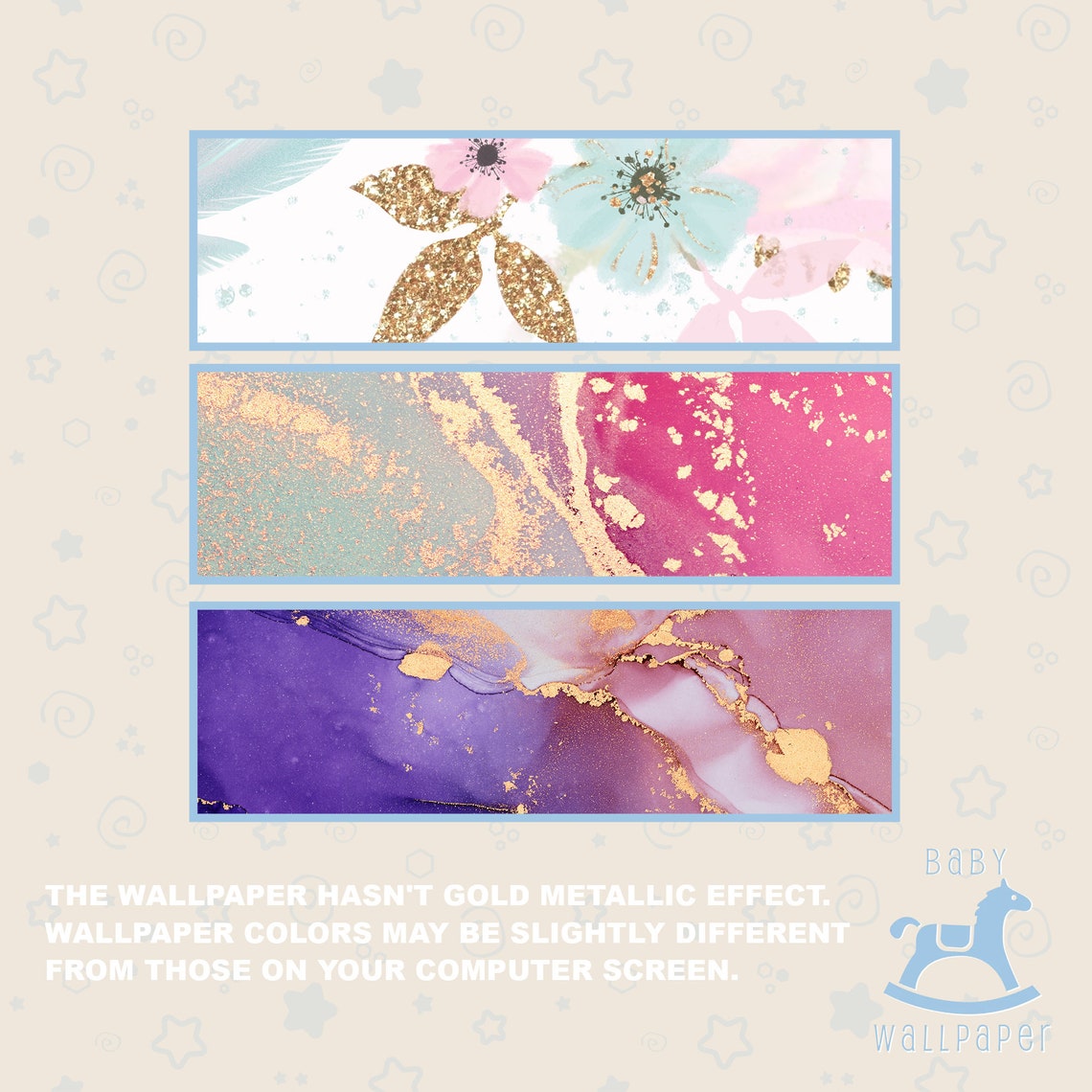 Abstract Wallpaper With Geometric Floral Pattern, Peel & Stick, Self ...