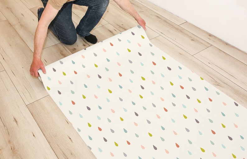 Light Beige Baby Wallpaper With Colorful Drops, Wallpaper for Kids ...