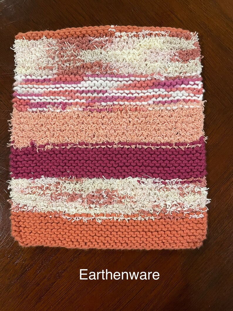 Knit Handmade Dishcloth With Scrubby - Etsy