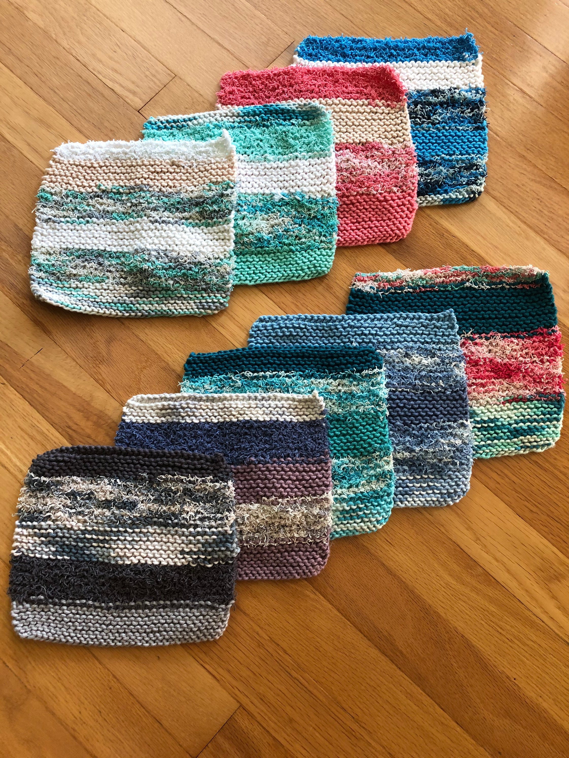 Knit Handmade Dishcloth With Scrubby - Etsy Canada