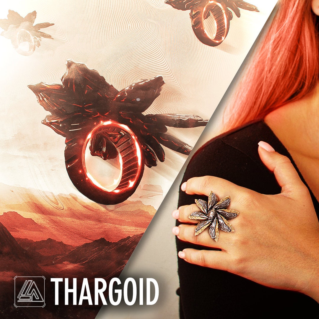 THARGOID - Elite Dangerous Inspired Ring, Silver Sterling, Alien Ring ...
