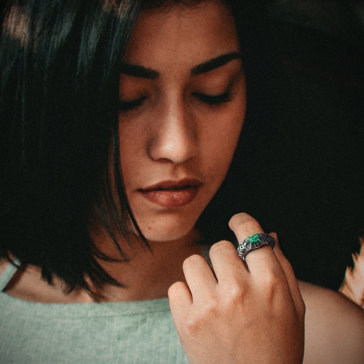 VALKYRIE RING Silver Sterling Emerald Cyberpunk - Etsy