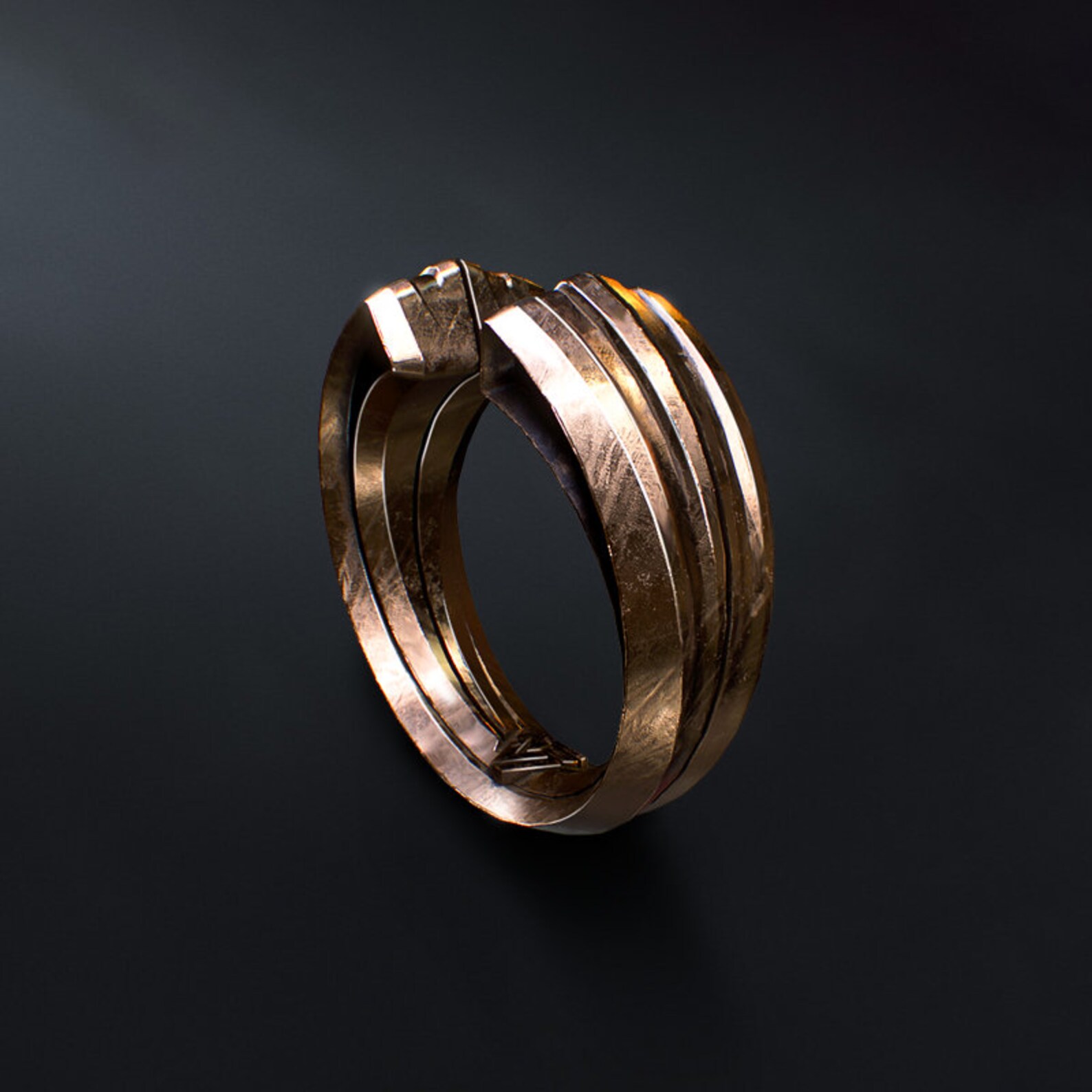 CYCLONE RING Bronze Cyberpunk Futuristic Sci-fi and - Etsy