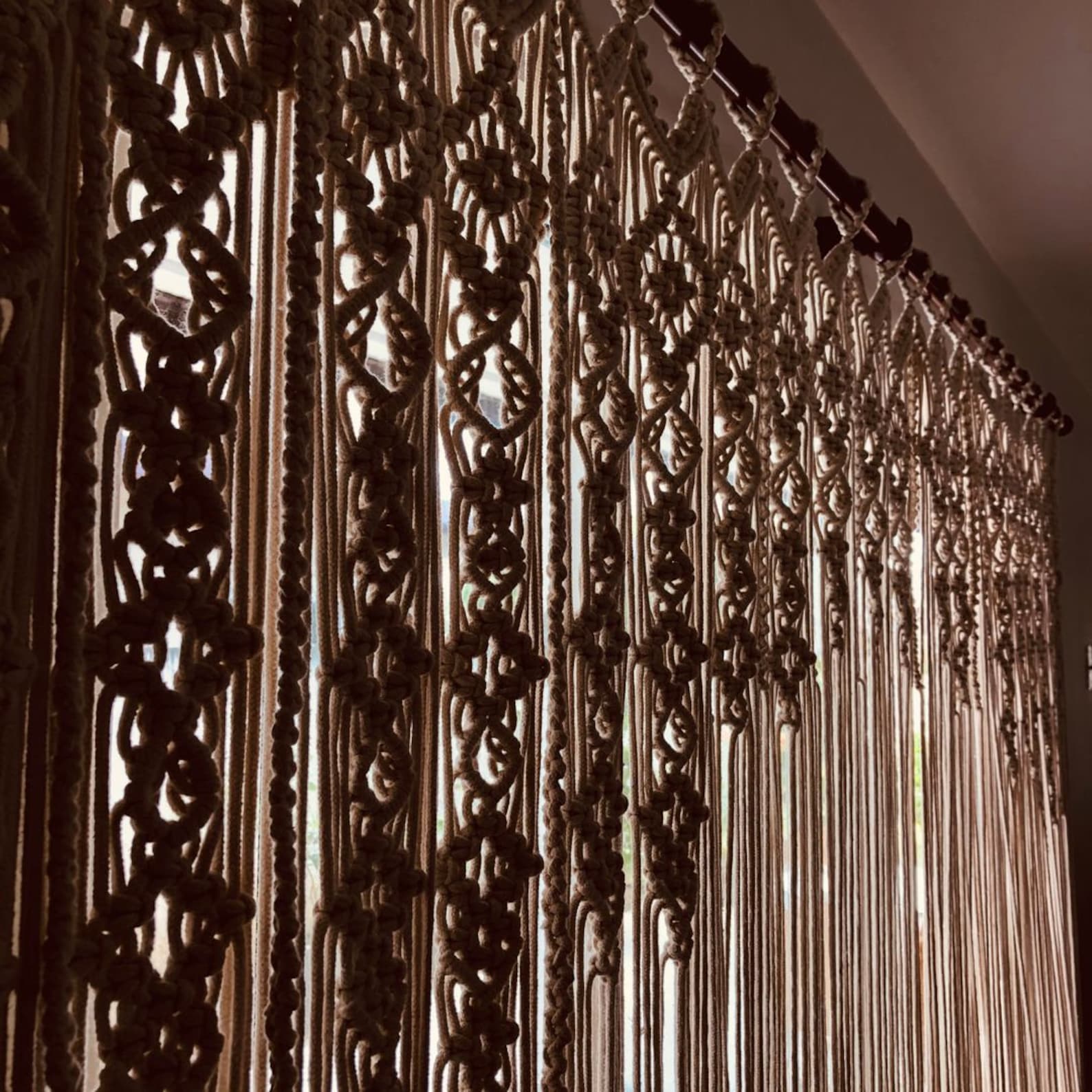 Handmade Macrame Large Curtains Bohemian Decoration Wall Arch Backdrop ...