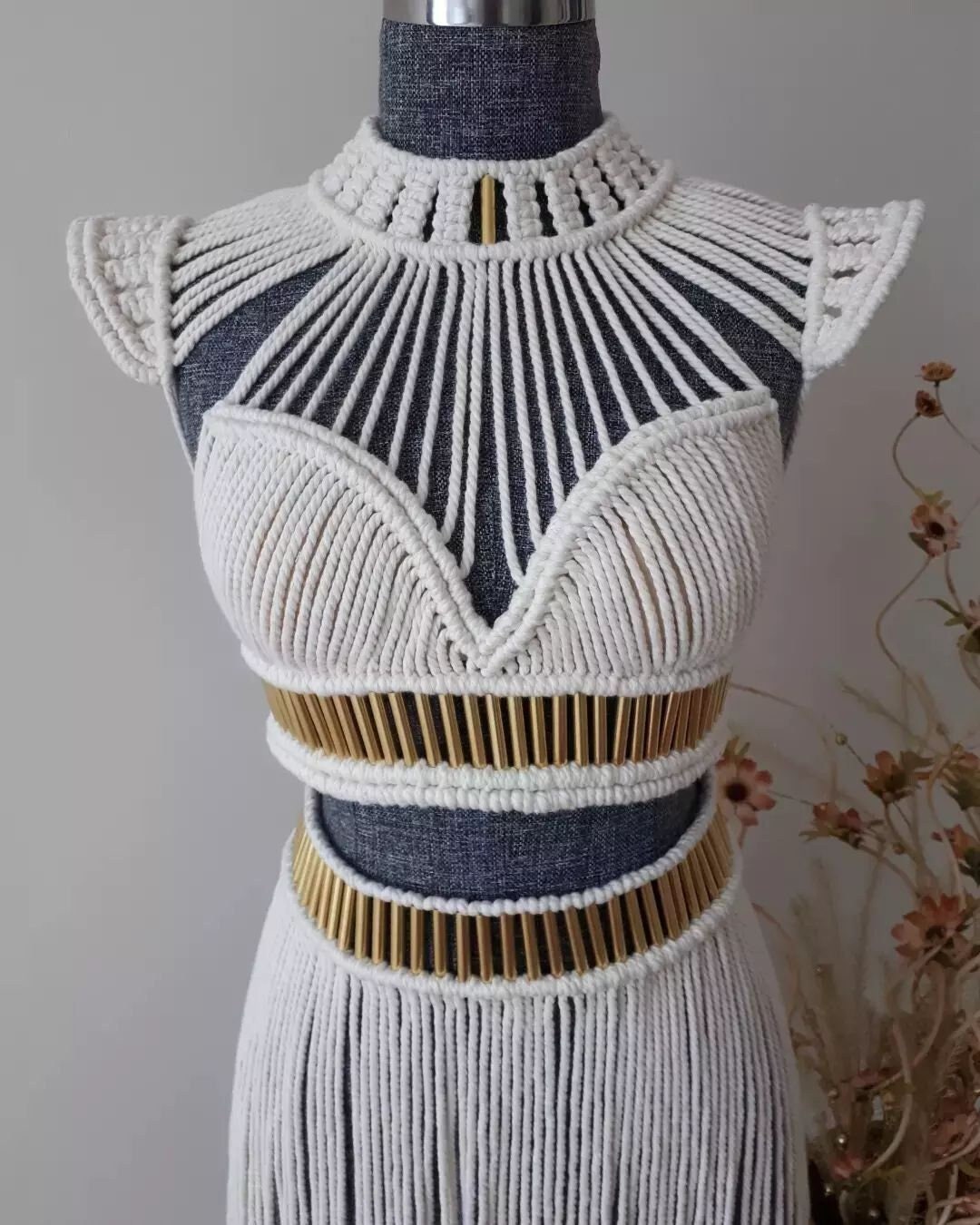 Luxurious Art Macrame Woman Wedding Dress-party Wear Dress-woman Top ...