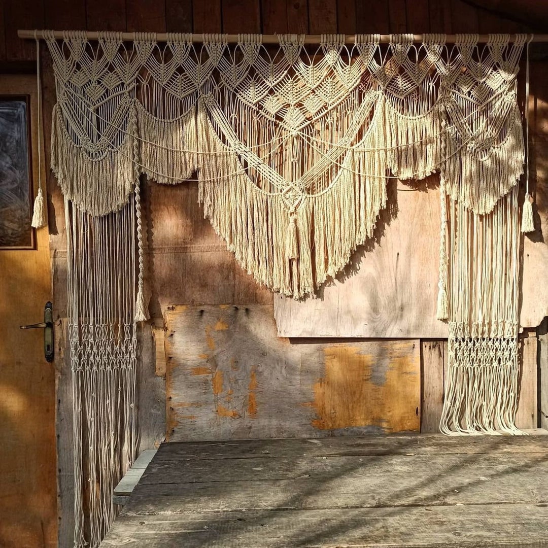 Macrame Large Curtain Bohemian Decoration Wall Arch Backdrop Wedding ...