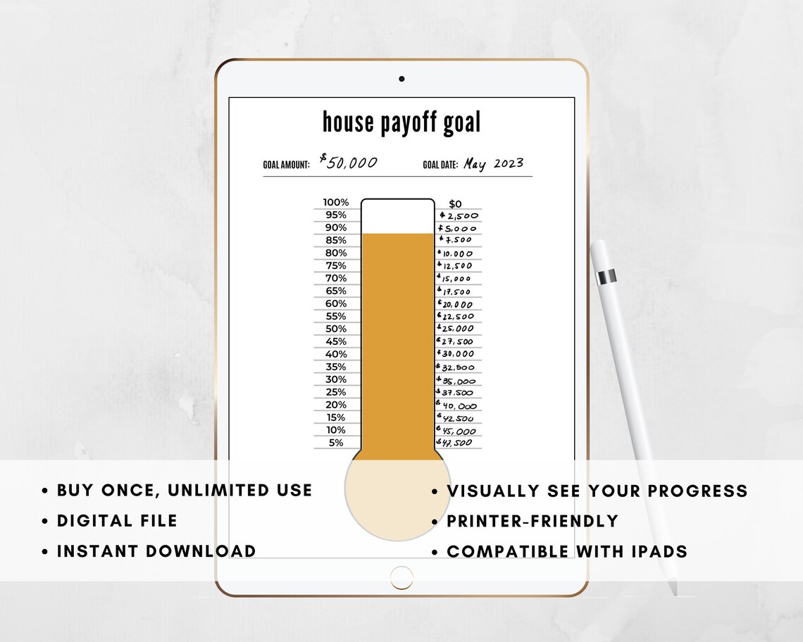 Easytouse Mortgage Payoff Printable House Debt Payoff - Etsy