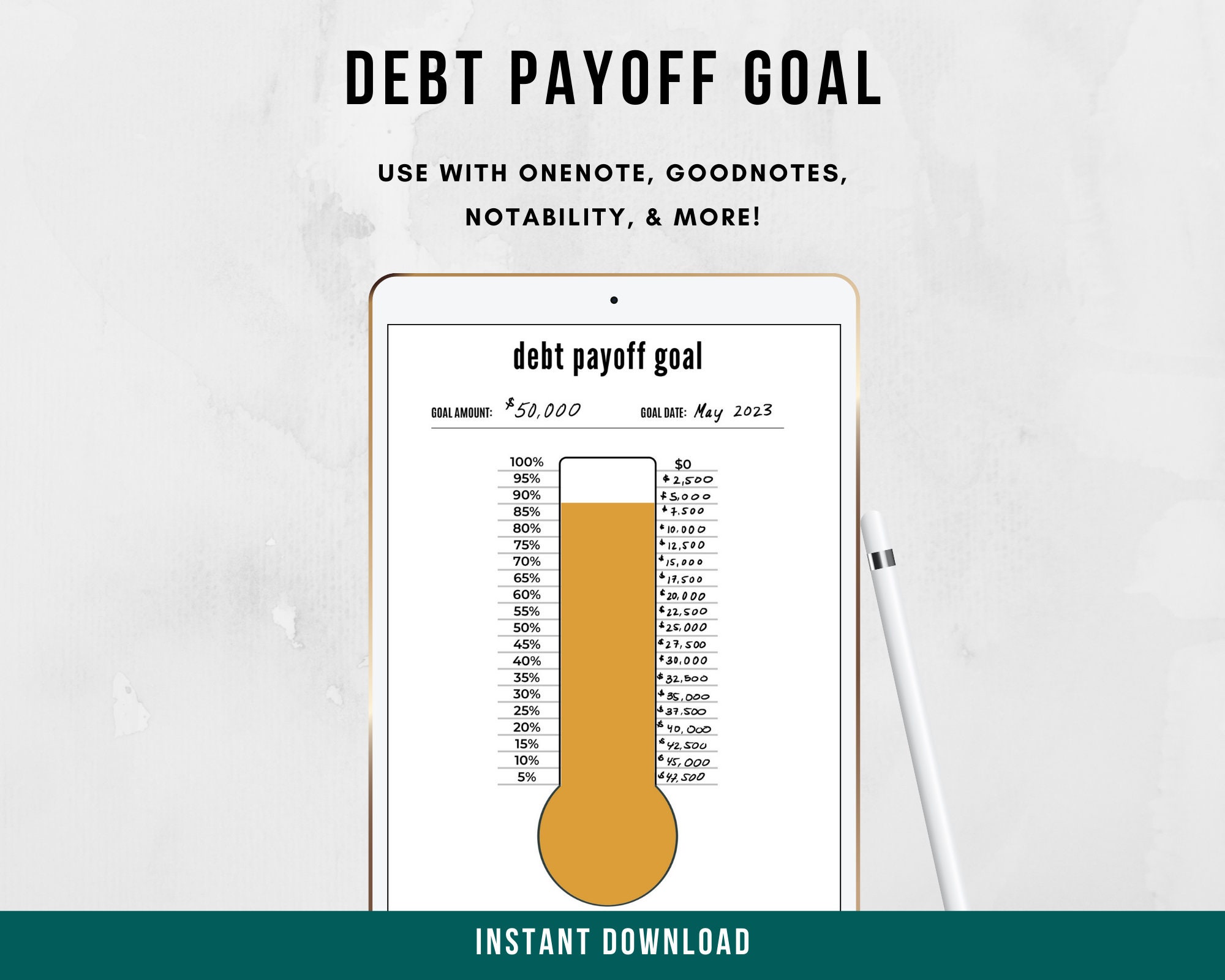 Debt Payoff Goal Tracker Debt Tracker Printable Debt Free - Etsy