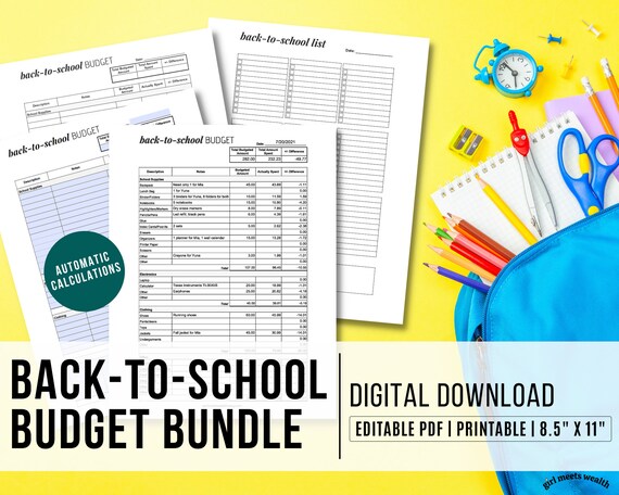 Back To School Budget Budget Template Back To School Etsy UK Back To School Budget Budget Template Back To School Etsy UK