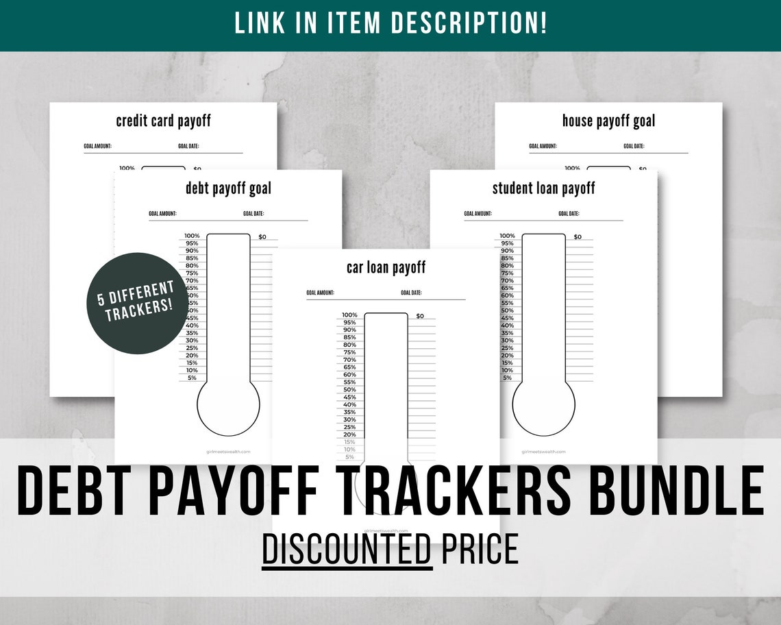 Debt Payoff Goal Tracker Debt Tracker Printable Debt Free - Etsy
