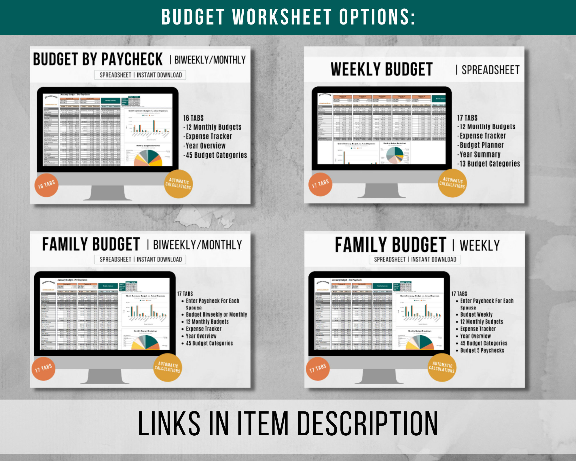 Ultimate Family Budget Planner, User-friendly Budget Spreadsheet, Excel ...