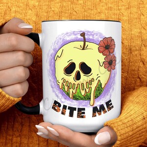 Bite Me Creepy Poison Apple Halloween Mug - Etsy