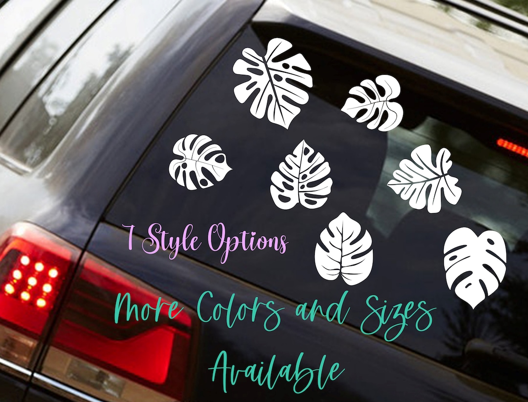 Monstera Leaf Decal, Car Decal, Window Decal, Flower Decal, Plant Decal ...