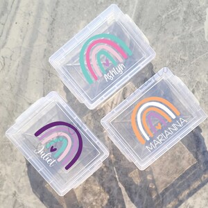 Back to School Supplies Personalized Crayon Box, Rainbow, Craft Storage ...