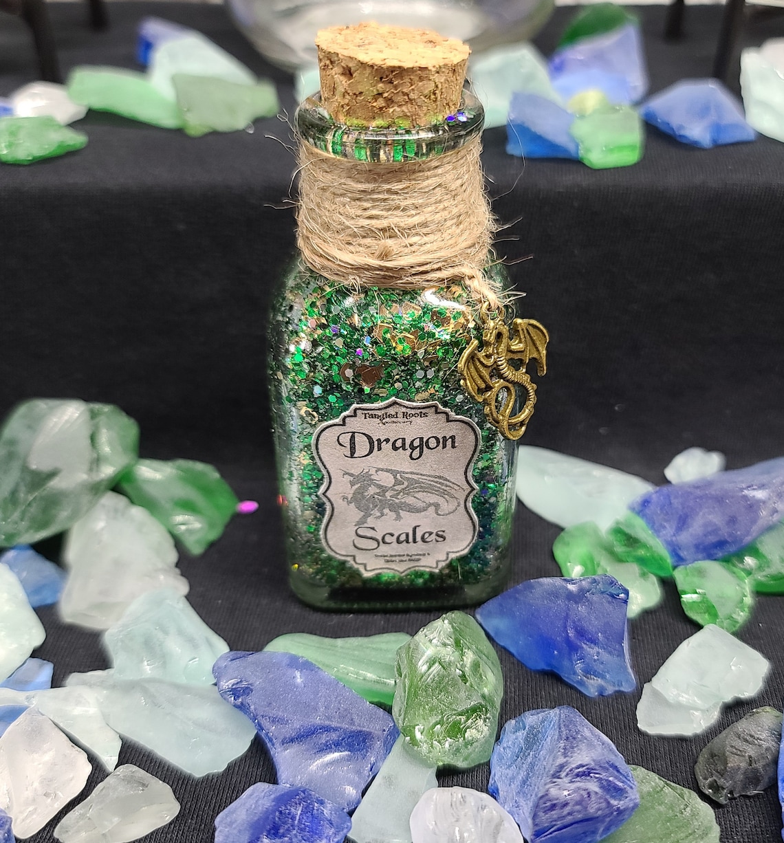 Dragon Scales Halloween Potion Bottle Decor Green and Gold - Etsy