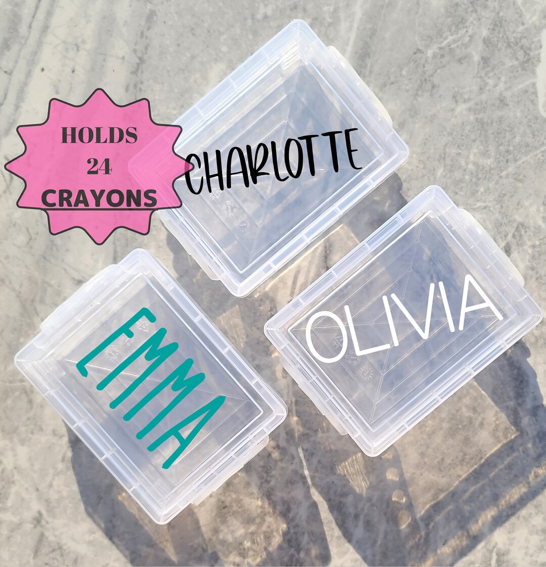 Back to School Supplies Personalized Crayon Box, Name Crayon Case ...