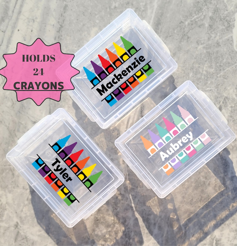 Back to School Supplies Personalized Crayon Box Craft - Etsy