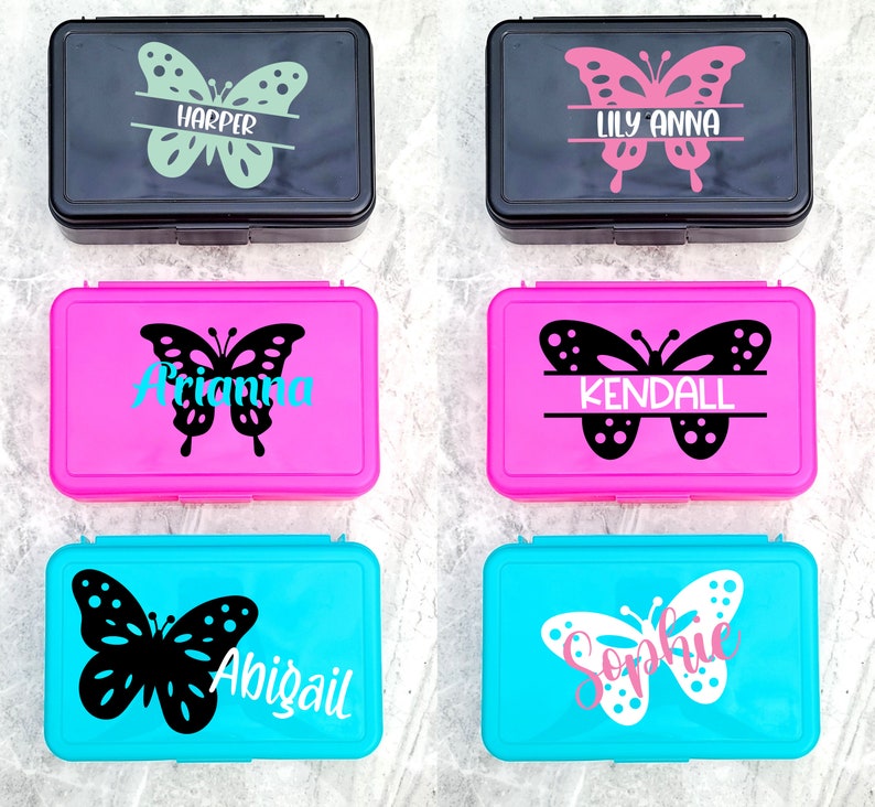 Back to School Butterfly Pencil Case Personalized Pencil Box - Etsy