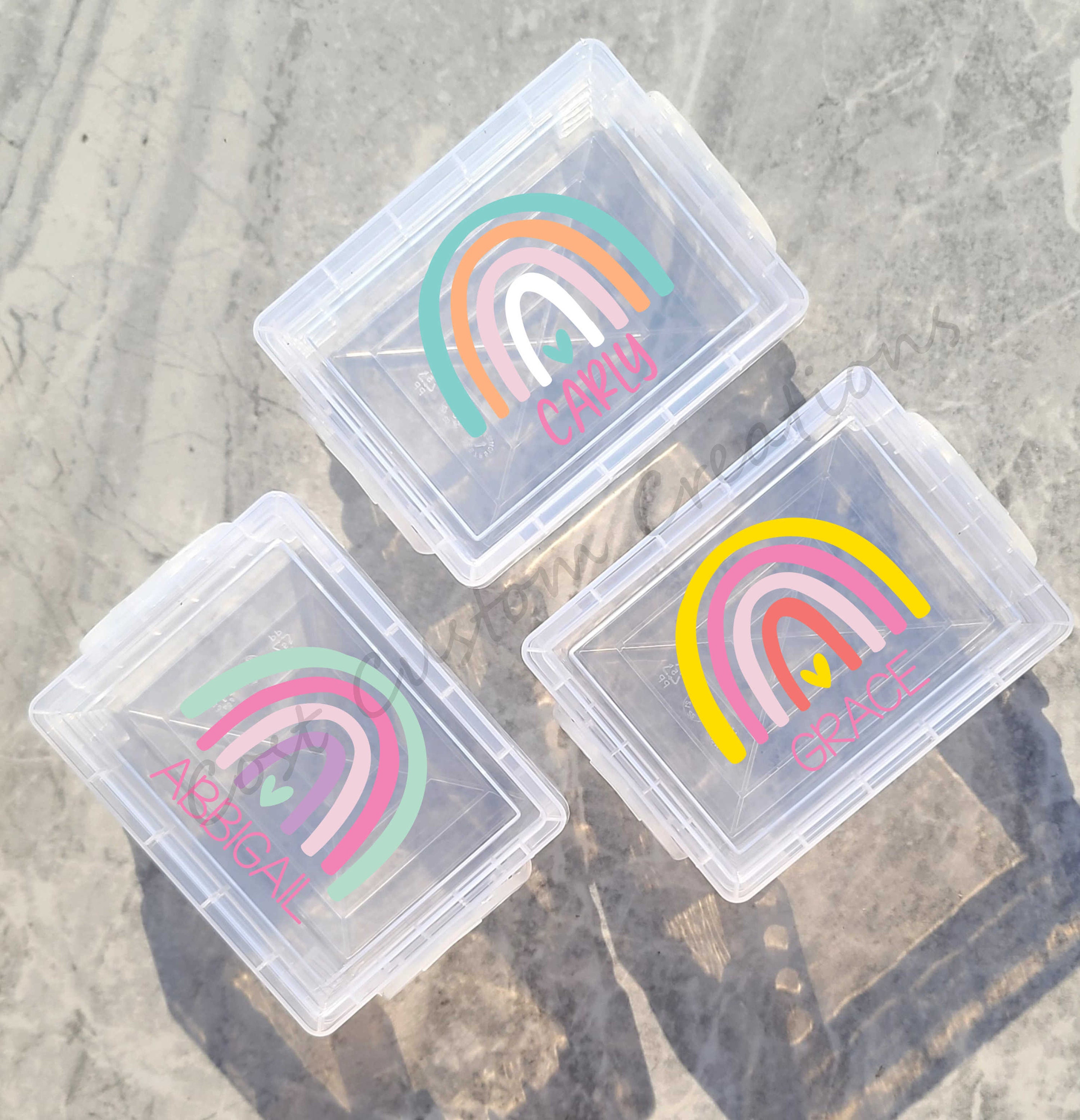 Back to School Supplies Personalized Crayon Box, Rainbow, Craft Storage ...