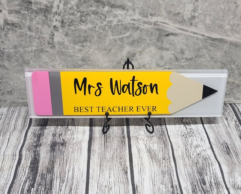 Pencil Teacher Name Sign Personalized Teacher Tiles Teacher - Etsy